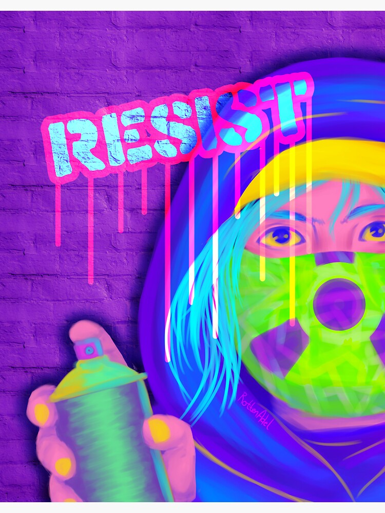 "Neon Resistance" Sticker for Sale by RottenAdelArt | Redbubble