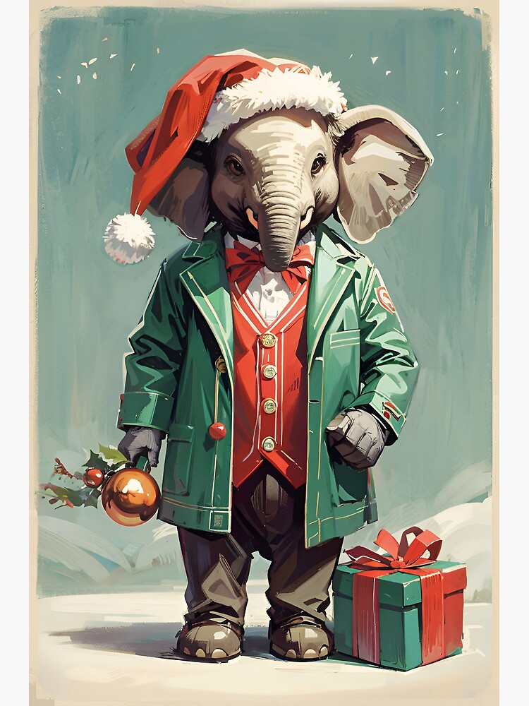 "Elephant's Christmas Feast" Greeting Card for Sale by TunnandBloom ...