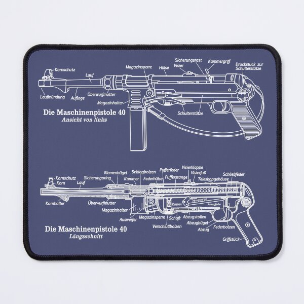 "MP40 German WW2 Submachine Gun Maschinenpistole 40 Cross Section ...
