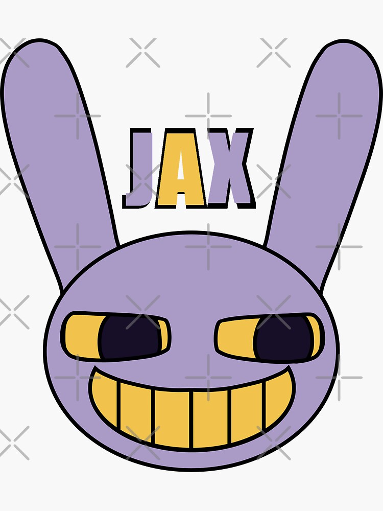 "Jax with Name (The Amazing Digital Circus)" Sticker for Sale by ...