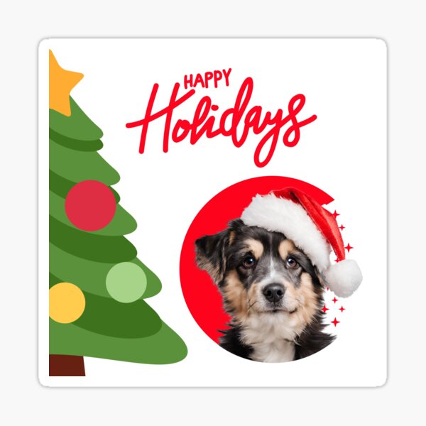 "happy Holidays Dog Christmas ,brafdesign" Sticker for Sale by ...