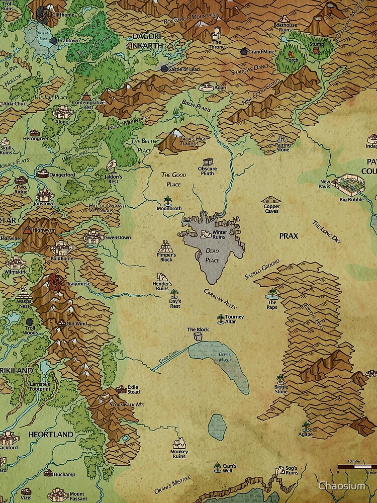 "Dragon Pass and Prax Map by Darya Makarava" Scarf for Sale by Chaosium ...