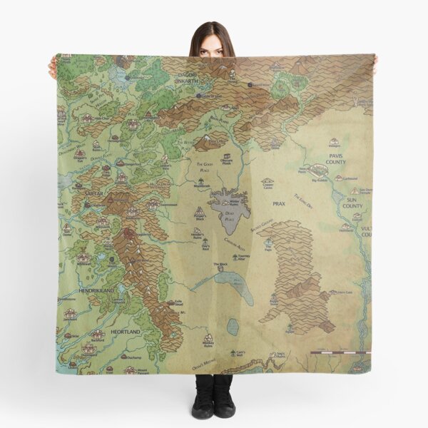 "Dragon Pass and Prax Map by Darya Makarava" Scarf for Sale by Chaosium ...