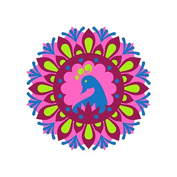 "Peacock Rangoli " Sticker for Sale by Manishaabc | Redbubble