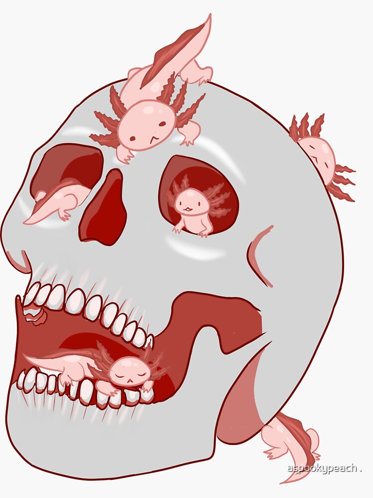 "Axolotl Skull" Sticker for Sale by kaylakilledart | Redbubble