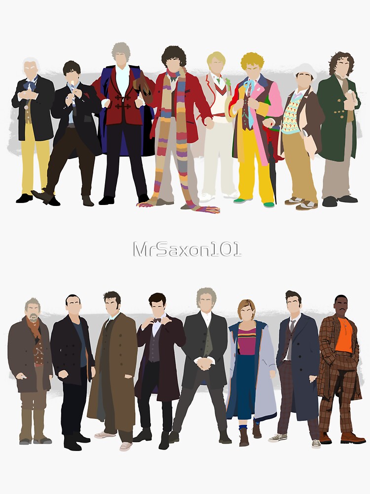 "The 15 Doctors" Sticker for Sale by MrSaxon101 | Redbubble