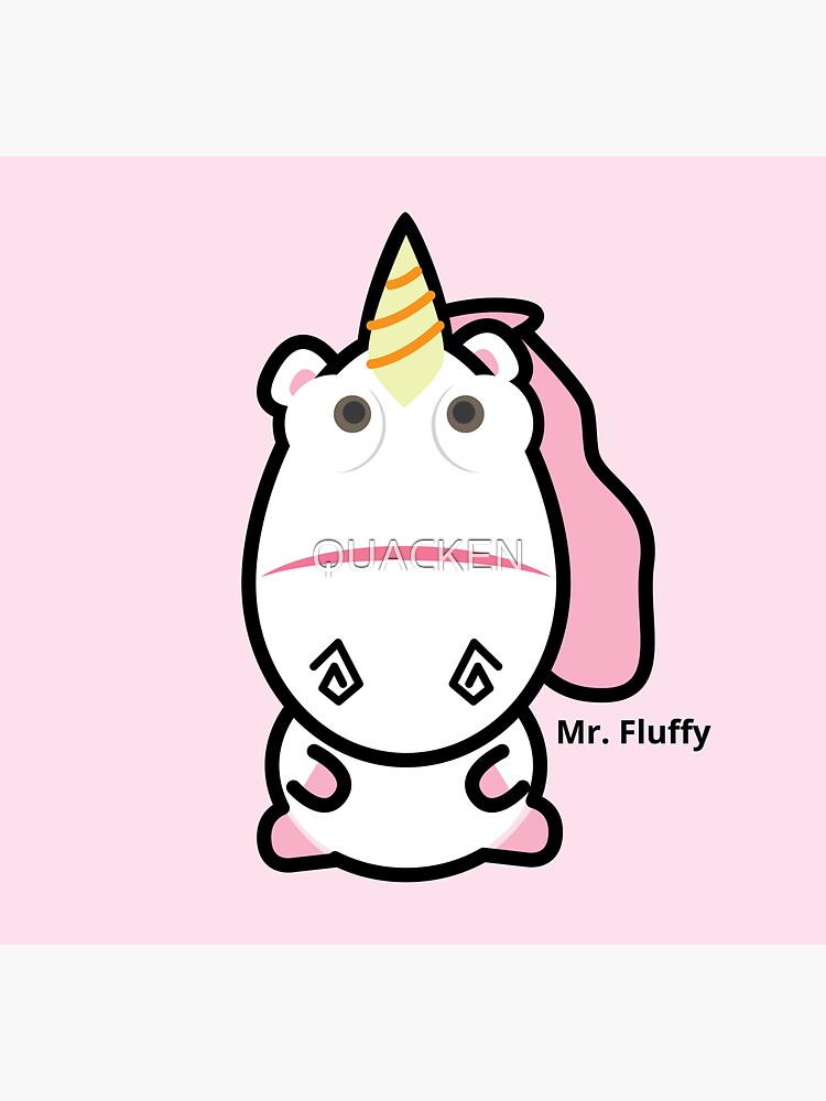 "Mr. Fluffy the Unicorn (Pink)" Sticker for Sale by QUACKEN | Redbubble