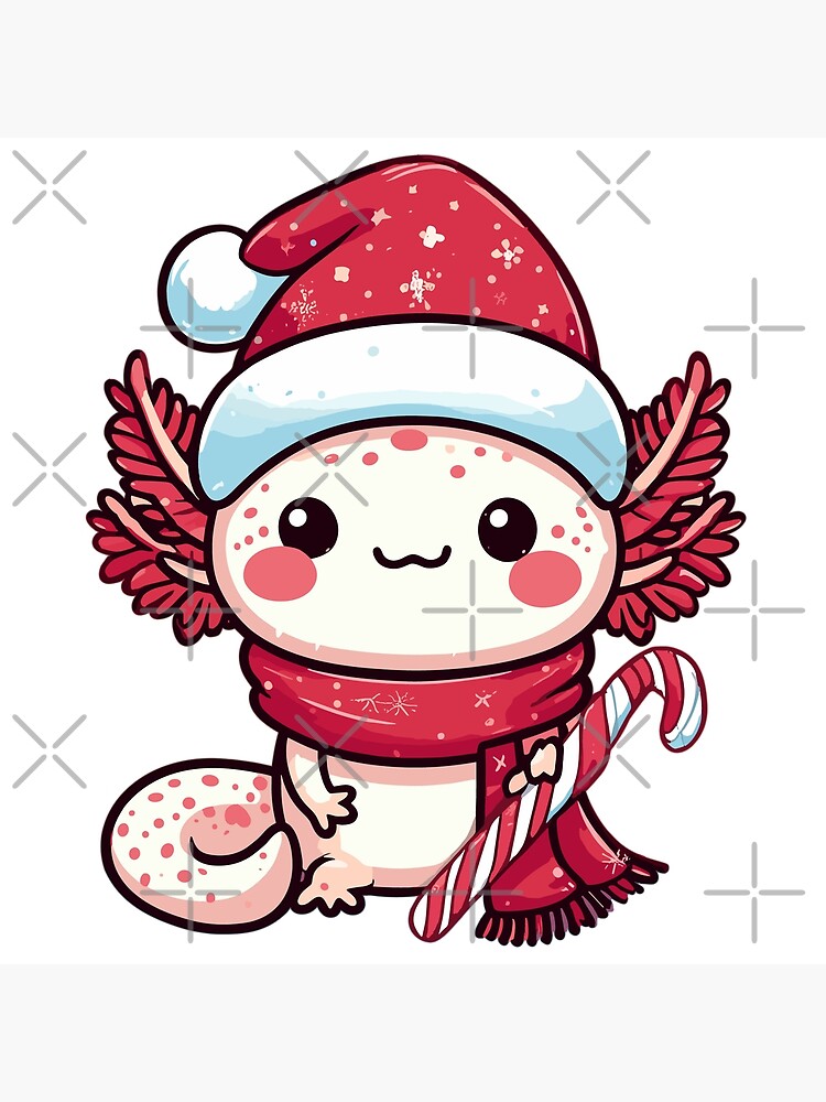 "Christmas Axolotl - Kawaii Santa Axolotl " Poster for Sale by jessarty ...