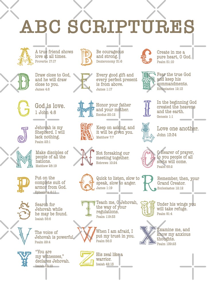 "ABC SCRIPTURES (LIGHT)" Sticker for Sale by Paper Bee Gift Shop ...