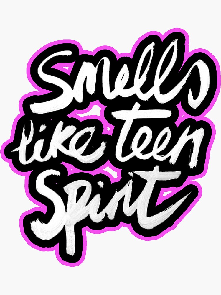 "smells like teen spirit" Sticker for Sale by Ratatatts | Redbubble