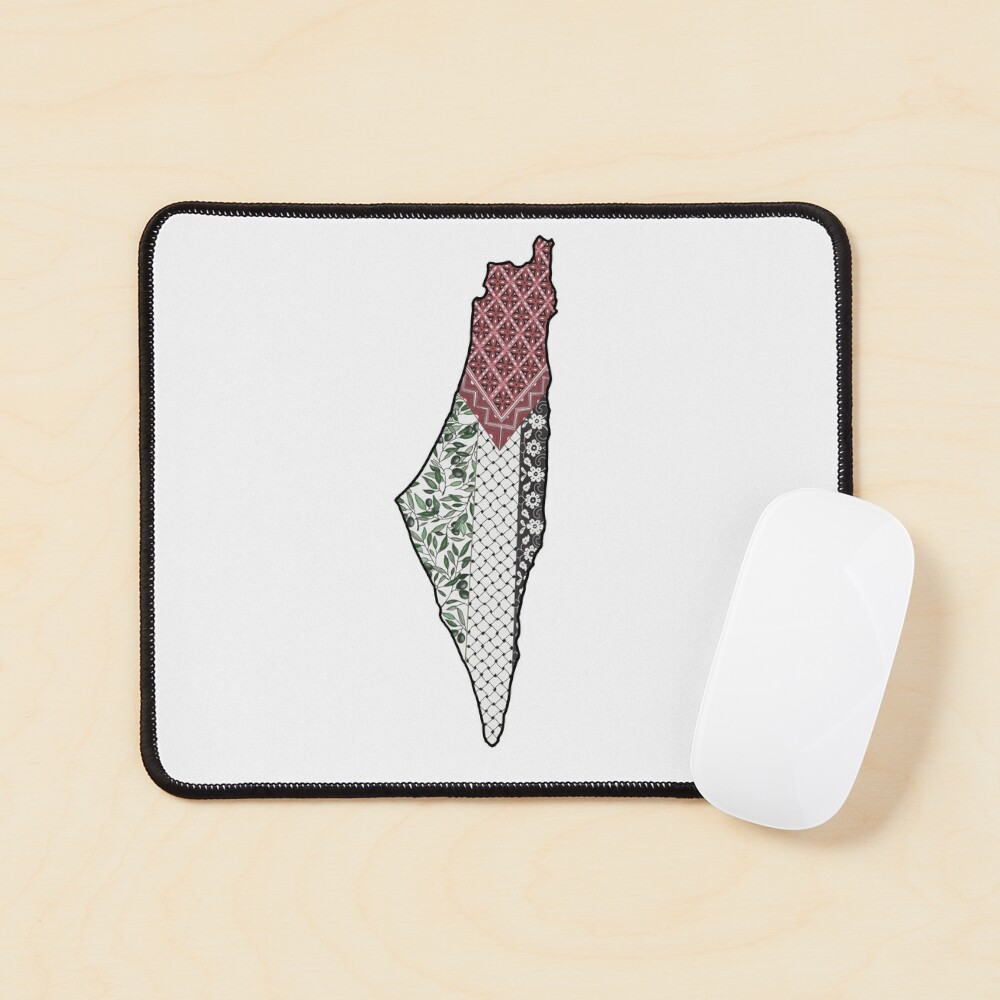 "Palestine map with keffiyeh and thobe patterns " Art Board Print for ...