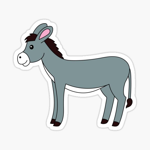 "Cute Grey Donkey" Sticker for Sale by JefimijaT | Redbubble
