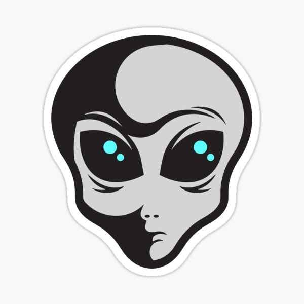 "Alien Face" Sticker for Sale by Lilac32 | Redbubble