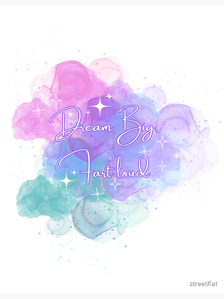 "Dream Big, Fart loud" Sticker for Sale by streetKat | Redbubble