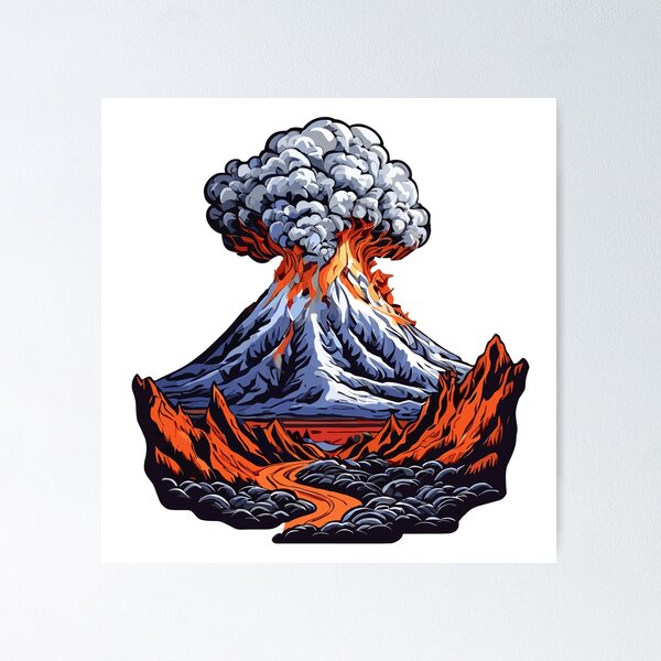 "Volcanic eruption" Poster for Sale by MamikonarsRB | Redbubble