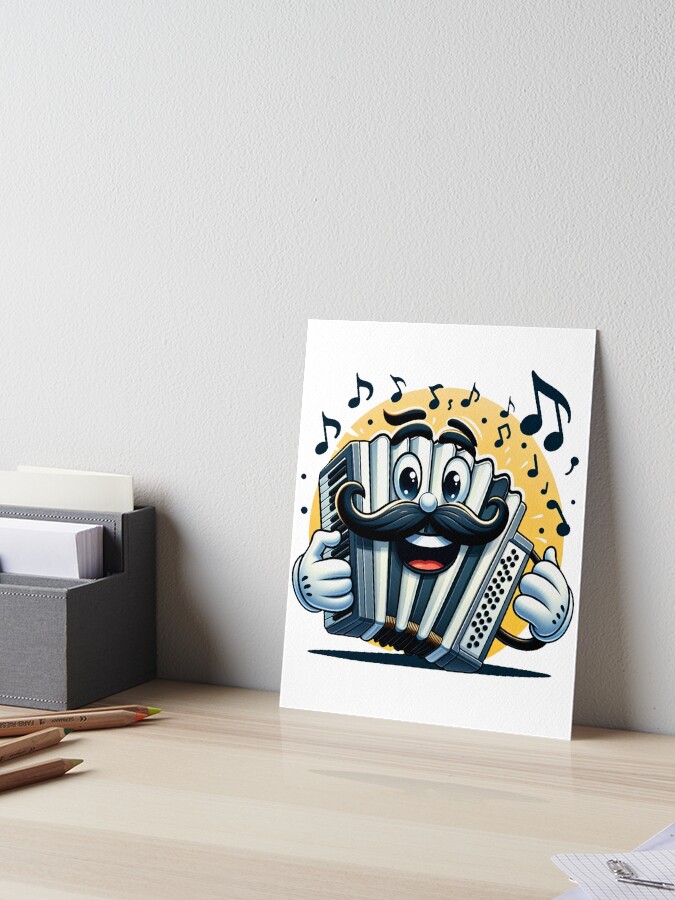 "Squeezebox Charm! Mustachioed Accordion Tee for Folk Music Fans" Art ...