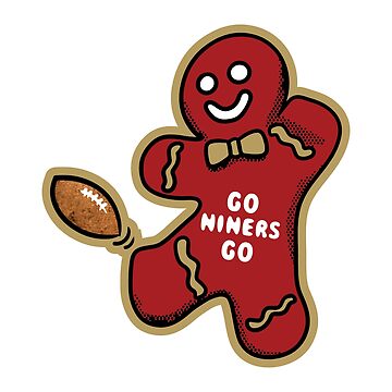 "San Francisco 49ers Gingerbread Man" Greeting Card for Sale by John ...