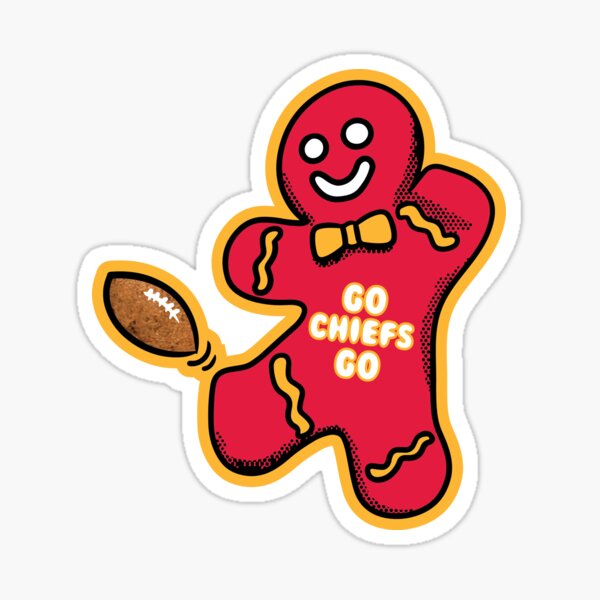 "Kansas City Chiefs Gingerbread Man" Sticker for Sale by John Abernathy ...