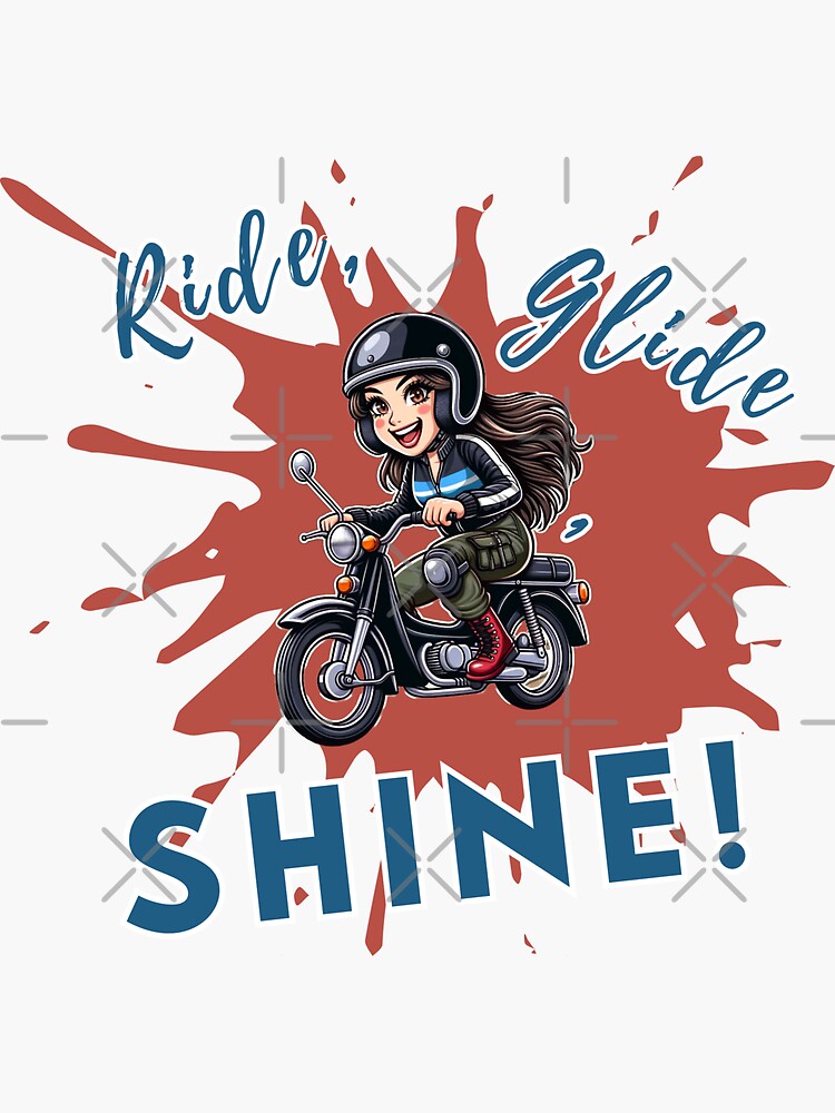 "Ride, Glide, Shine Cub Girl" Sticker for Sale by Antianeira | Redbubble