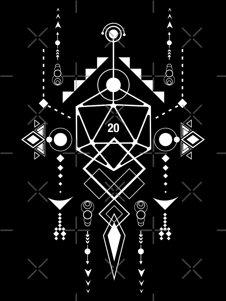 "D20 Dice Tabletop RPG Gaming Geometric Symbols" Kids T-Shirt for Sale ...