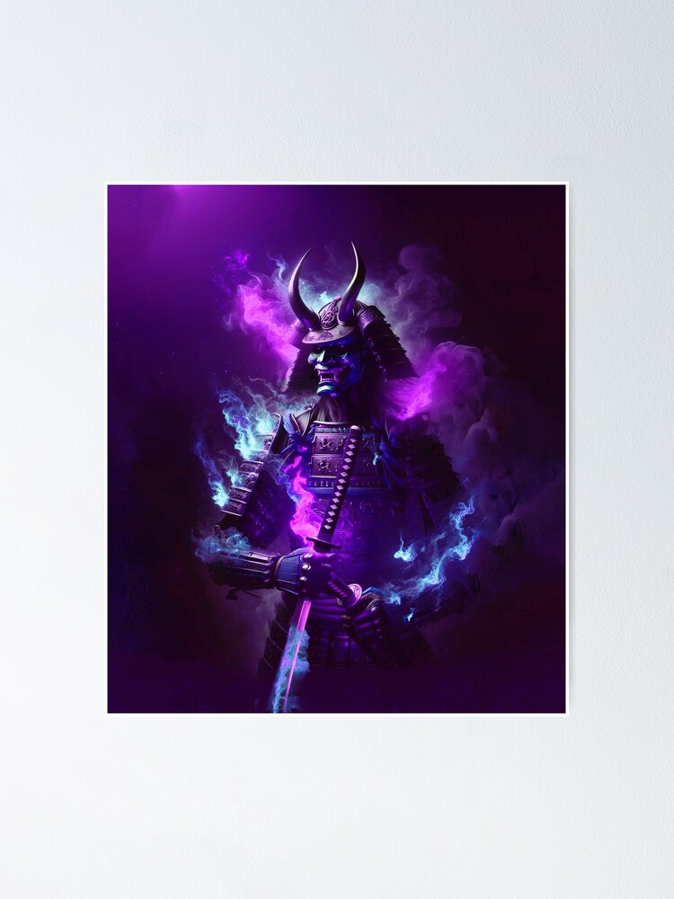 "Amethyst Flames Samurai" Poster for Sale by Shibuz4. Art | Redbubble