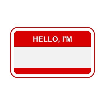 "Blank Name Tag Hello I'm" Sticker for Sale by Gemma Hester | Redbubble