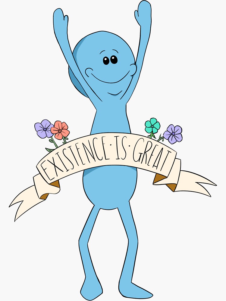 "Meeseeks Rick & Morty " Sticker for Sale by euthymiaart | Redbubble