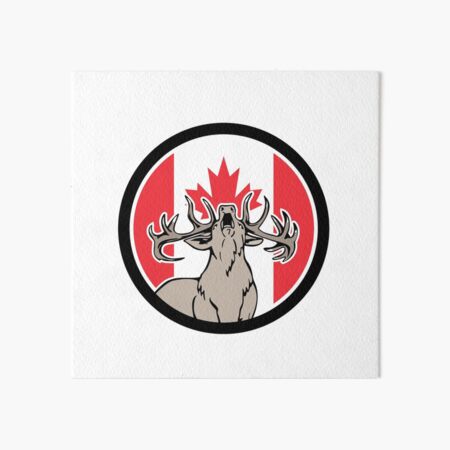"Canadian Stag Deer Canada Flag Icon" Art Board Print by patrimonio ...