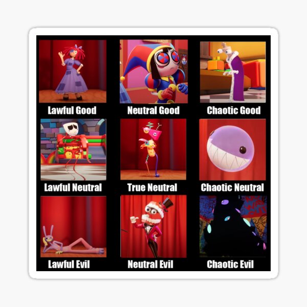 "The amazing digital circus alignment chart" Sticker for Sale by ...