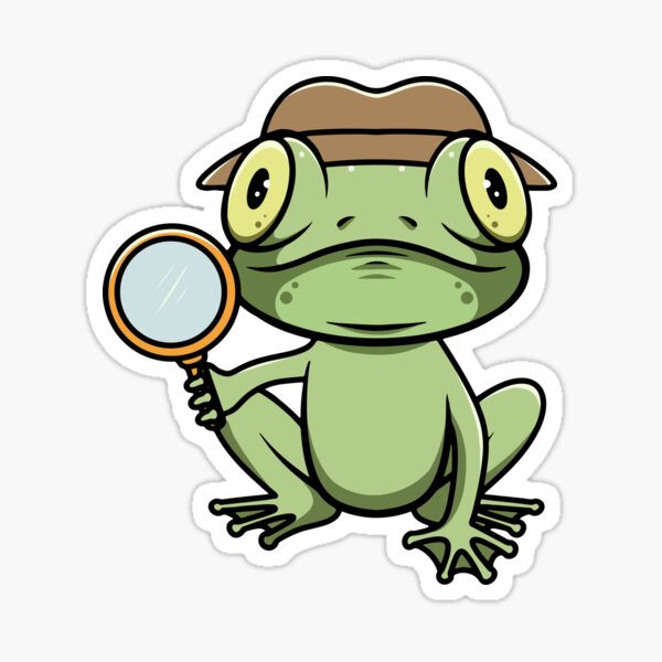 "Cute frog detective cartoon illustration" Sticker for Sale by cubbone ...