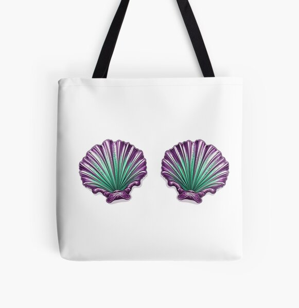 "Mermaid Costume Glossy Seashell Bra Sea Ocean Clipart 10" Tote Bag for ...
