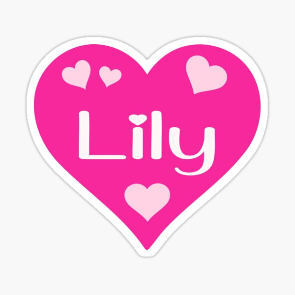 "Lily Name Pink Heart " Sticker for Sale by jeallan | Redbubble