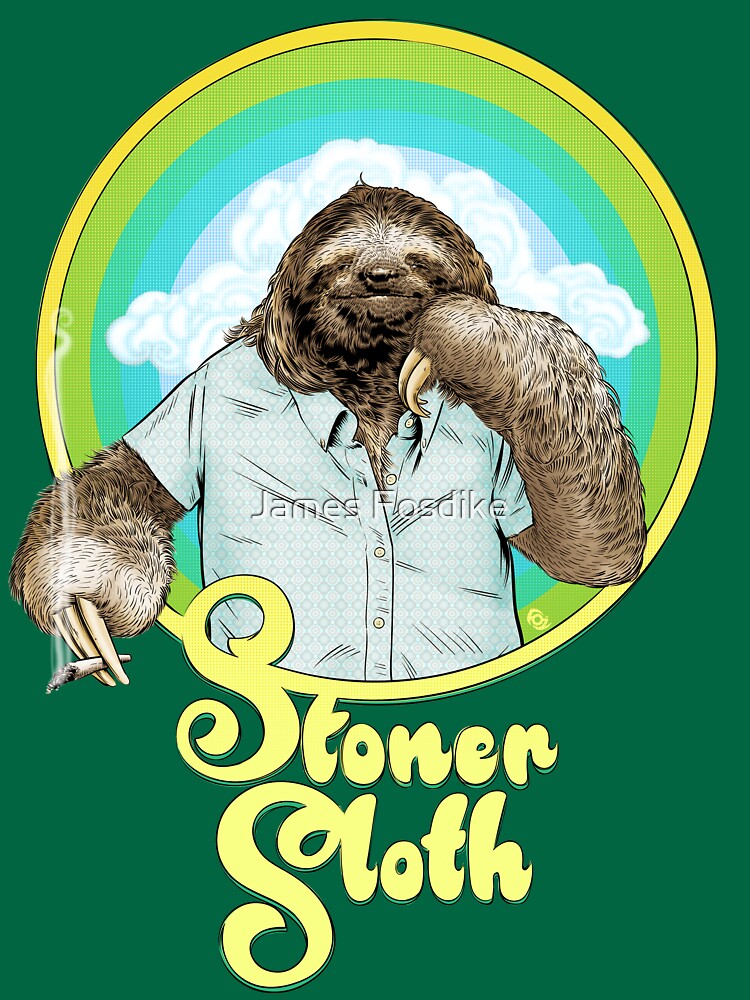 "Stoner Sloth" T-shirt for Sale by MrFoz | Redbubble | stoner sloth t ...