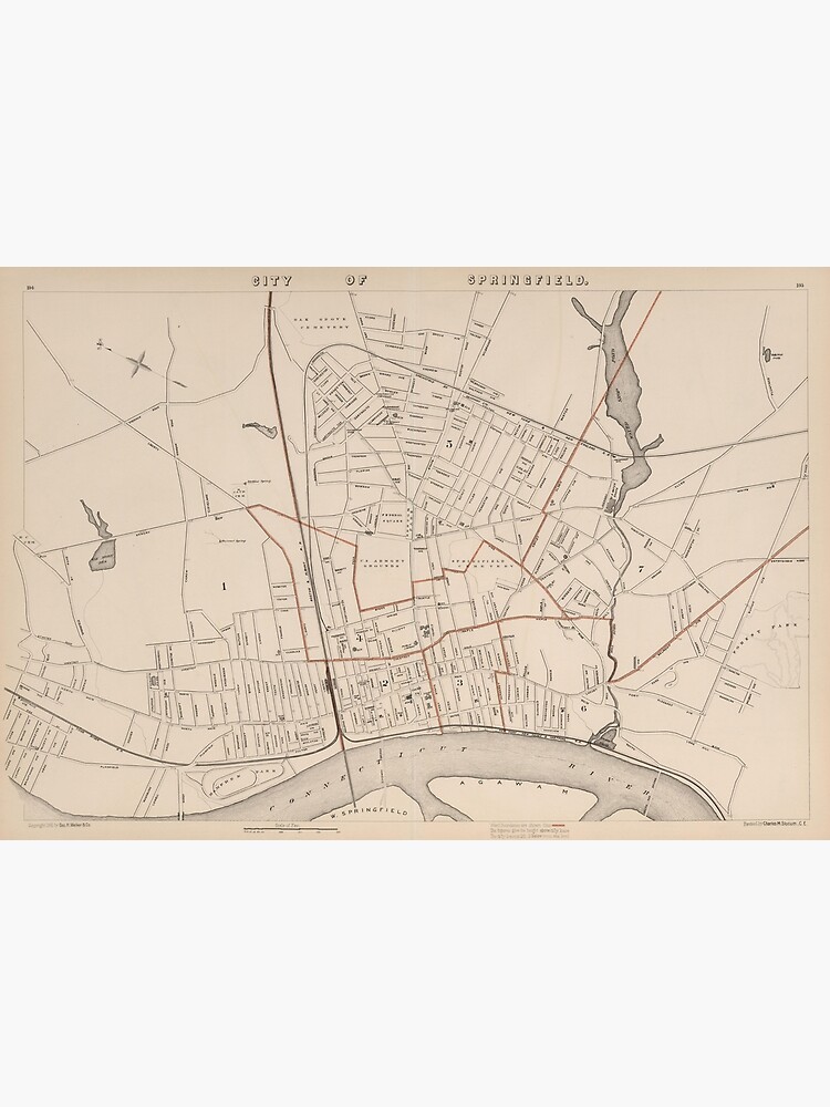 "Vintage Map of Springfield MA (1891)" Poster by BravuraMedia | Redbubble