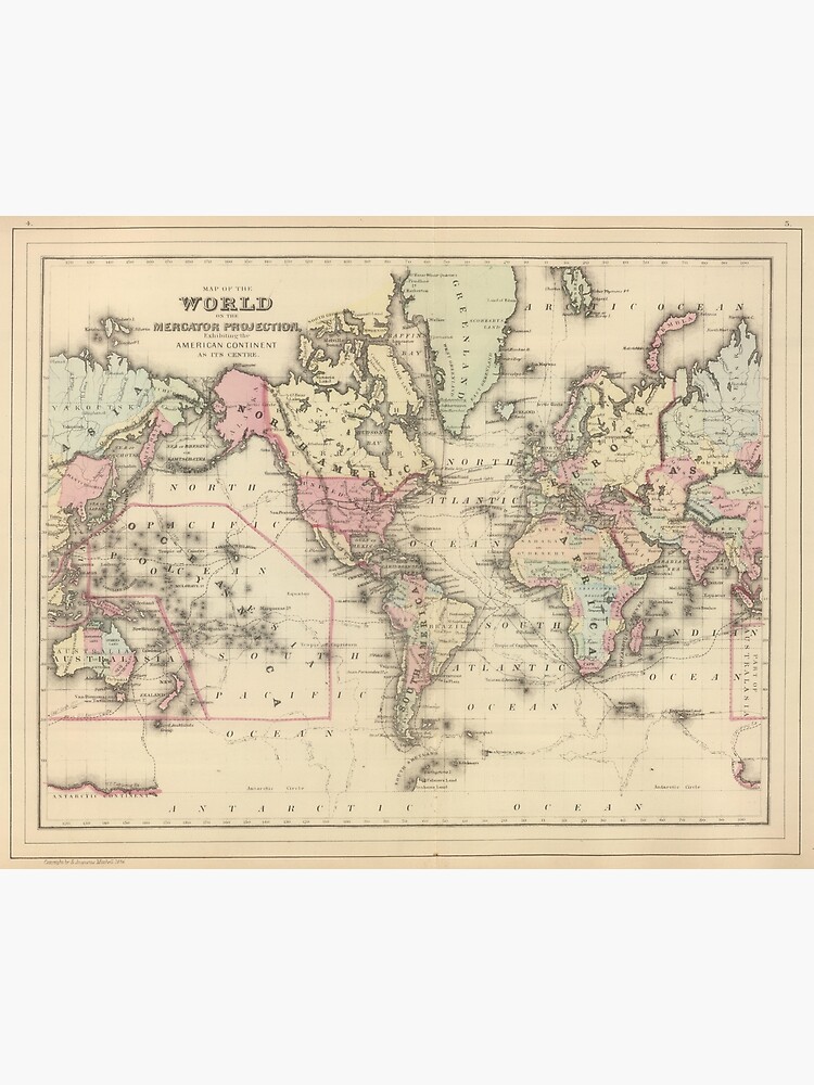 "Vintage Map of The World (1884)" Poster by BravuraMedia | Redbubble