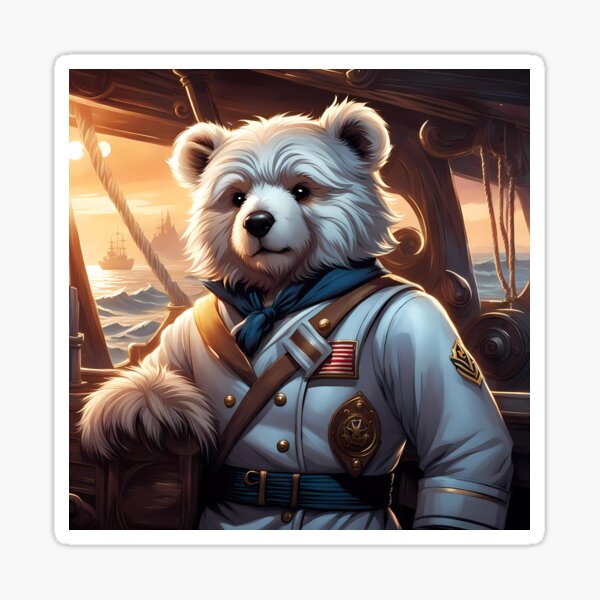 "Teddy as a Sailor" Sticker for Sale by Colin Bentham | Redbubble