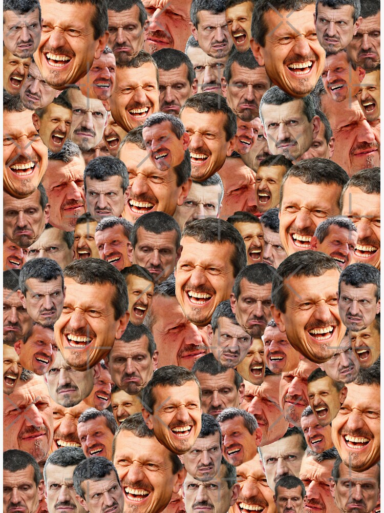 "Gunther Steiner Funny Meme Face" Sticker by RacerFan | Redbubble