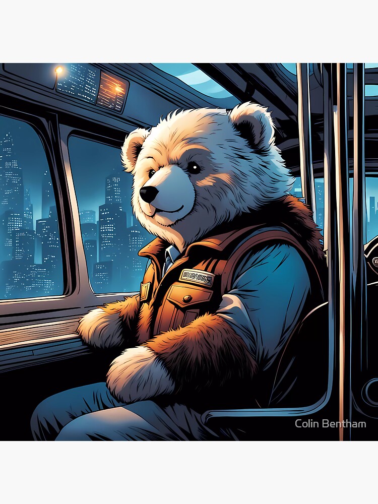"Teddy as a Bus Driver" Sticker for Sale by Colin-Bentham | Redbubble