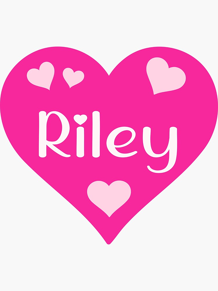 "Riley Name Pink Heart " Sticker for Sale by jeallan | Redbubble