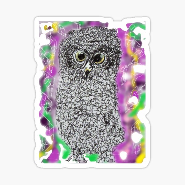 "small UHU colorful" Sticker for Sale by mwart | Redbubble