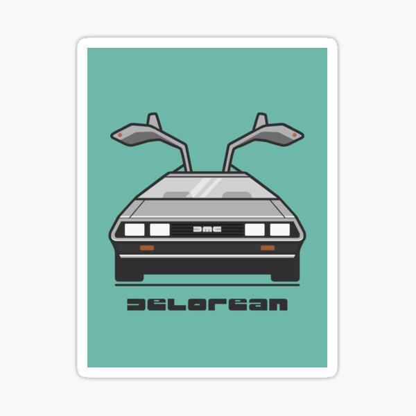 "DeLorean" Sticker by sanseffort | Redbubble