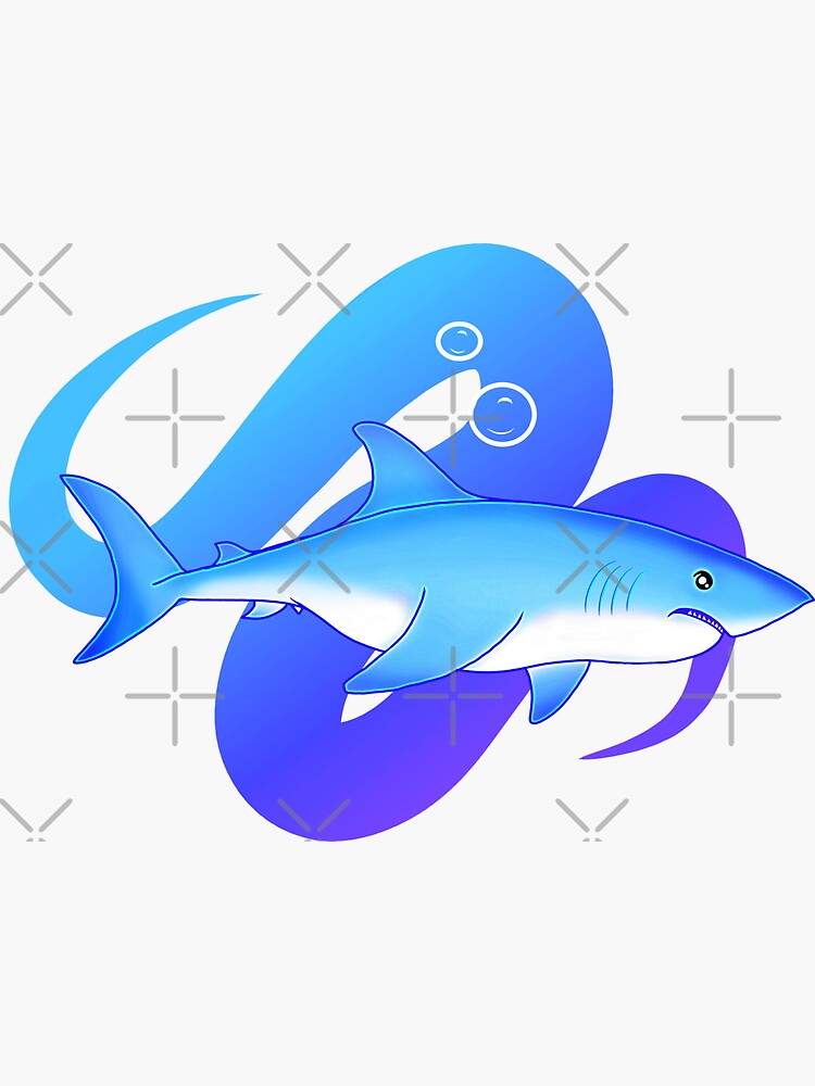 "Ocean Blue Shark" Sticker for Sale by AnGsArt | Redbubble