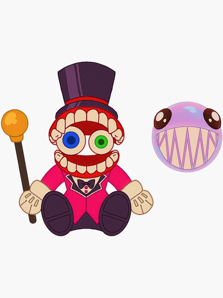 "plushie CAINE & BUBBLE ! " Sticker for Sale by Kasora | Redbubble