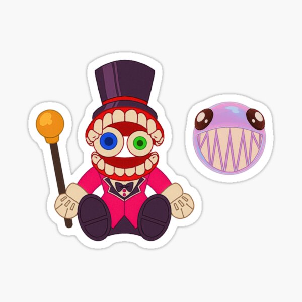 "plushie CAINE & BUBBLE ! " Sticker for Sale by Kasora | Redbubble