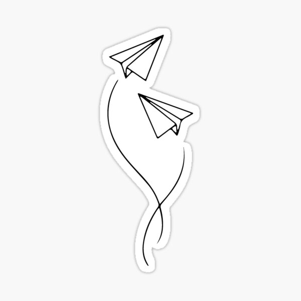 "two paper airplanes flying" Sticker for Sale by ashley-campbell ...
