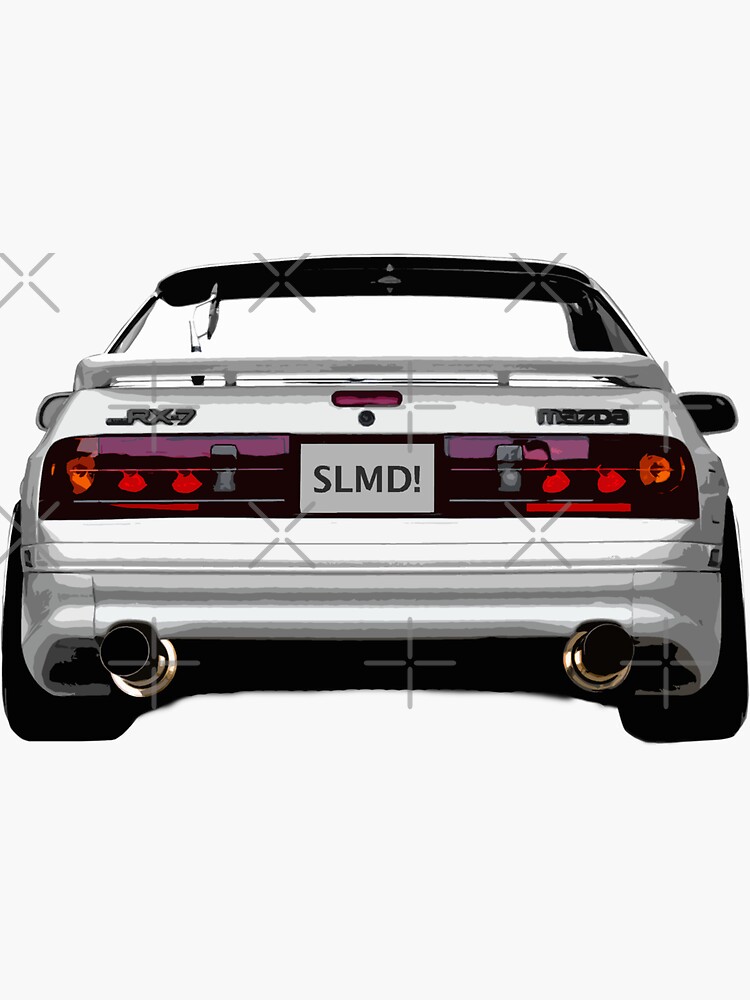 "Slammed Mazda RX-7 Cartoon JDM" Sticker for Sale by mmfface | Redbubble