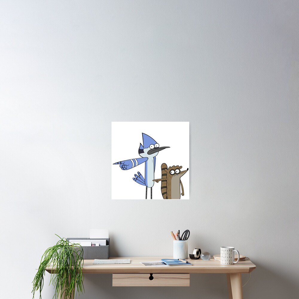 "Mordecai and Rigby Pointing" Sticker for Sale by killzak | Redbubble