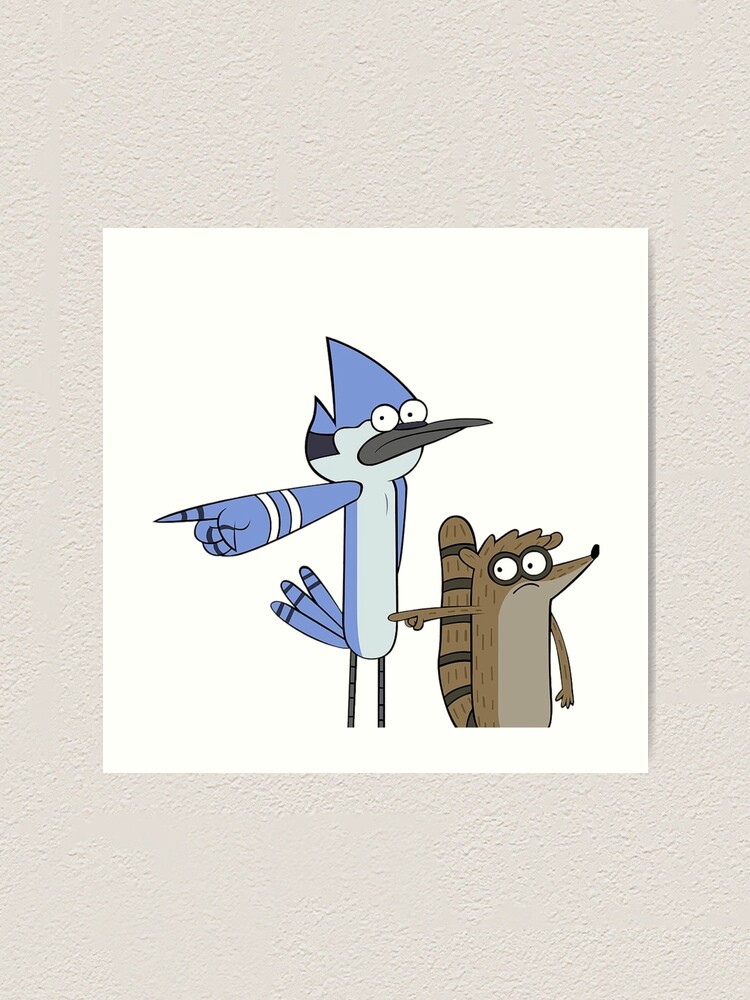 "Mordecai and Rigby Pointing" Art Print for Sale by killzak | Redbubble