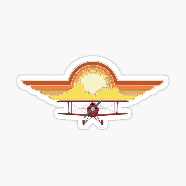 "Pitts Biplane Sunset Wings Aviation Design" Sticker for Sale by skye ...