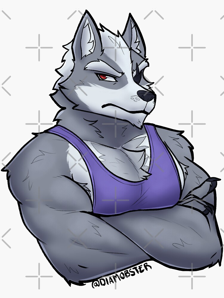 "Wolf Himbo" Sticker for Sale by Diamobster | Redbubble